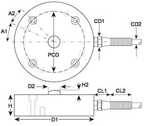 Compression Load Cell with Very High Accuracy from RDP Electrosense