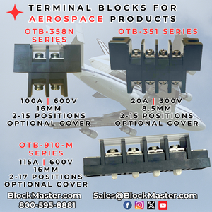 Terminal Blocks for Aerospace Products from BlockMaster Electronics, Inc.