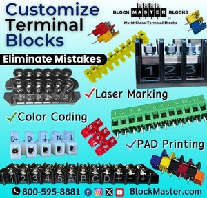 Customize Terminal Blocks from BlockMaster Electronics, Inc.