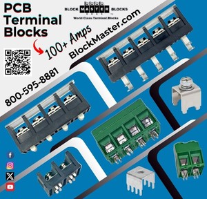 High-Power PCB Terminal Blocks from BlockMaster Electronics, Inc.