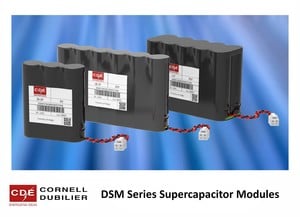 Type DSM, Standard Supercapacitor Modules from Cornell Dubilier