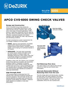 New APCO CVS-6000: Low-Maintenance Check Valve from DeZURIK, Inc.