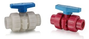 PVDF red piping systems from Plast-O-Matic Valves, Inc.
