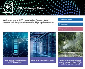 NEW! UPS Knowledge Corner from Fuji Electric Corp. of America